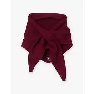 Sandro Striped Knitted Wool And Cashmere Scarf - Bordeaux