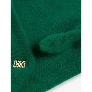 Sandro Stripe Wool And Cashmere Scarf - Green