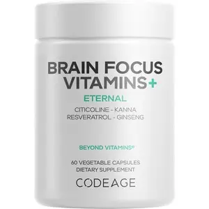 CODEAGE Brain Focus Vitamins + Nootropic Supplement - White