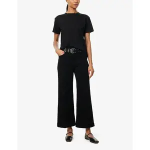 Paige Anessa High-rise Wide-leg Jeans - Black Shadow