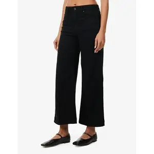Paige Anessa High-rise Wide-leg Jeans - Black Shadow