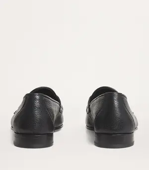 Brioni Grained Deerskin Leather Appia Loafers - Black