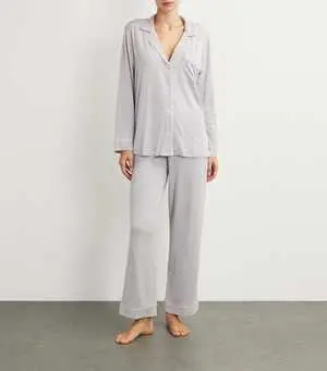 Eberjey Gisele Long Piped Pyjama Set - Grey