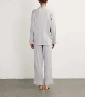 Eberjey Gisele Long Piped Pyjama Set - Grey