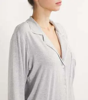 Eberjey Gisele Long Piped Pyjama Set - Grey
