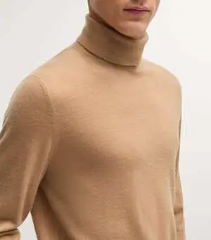 BOSS Cashmere Rollneck Sweater - Beige