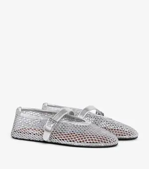Alaïa Leather Mesh Ballet Flats