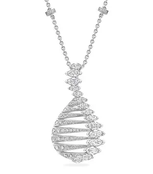 BOODLES Platinum And Diamond Play Of Light Pendant Necklace - Silver