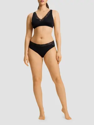 Hanro Cotton Delight Lace-trim Briefs - Black