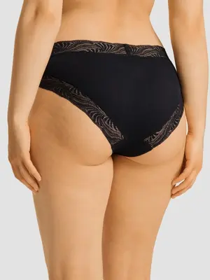 Hanro Cotton Delight Lace-trim Briefs - Black