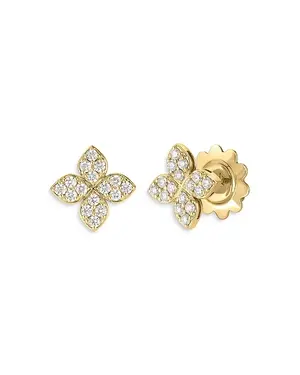 Roberto Coin 18k Yellow Love In Verona Diamond Flower Stud Earrings - Gold