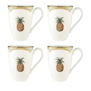LENOX Colonial Bamboo Mug, Set Of 4 - White