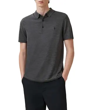 ALLSAINTS Mode Merino Wool Polo Shirt - Monument Grey
