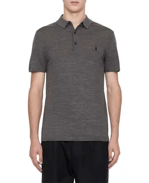 ALLSAINTS Mode Merino Wool Polo Shirt - Monument Grey
