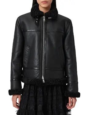 ALLSAINTS Lorel Shearling Flying Jacket - Black