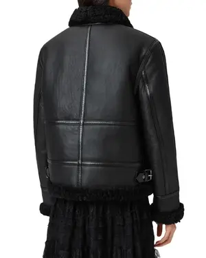 ALLSAINTS Lorel Shearling Flying Jacket - Black