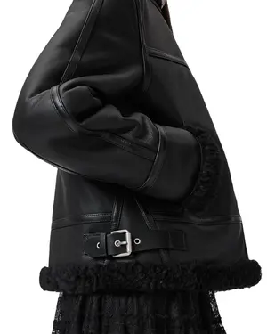 ALLSAINTS Lorel Shearling Flying Jacket - Black