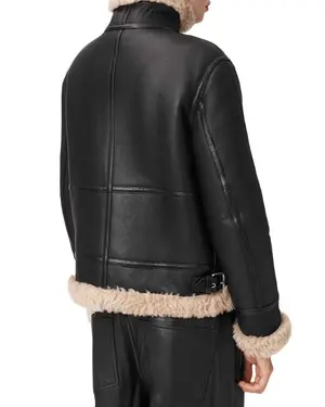 ALLSAINTS Lorel Shearling Flying Jacket - Black/natural