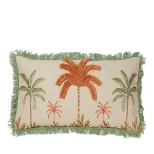 ROSELLI Jungle Tufted & Embroidered Decorative Pillow, 14 X 21