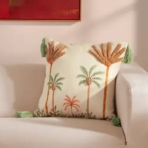 ROSELLI Palm Embroidered Decorative Pillow, 20 X 20 - Multi