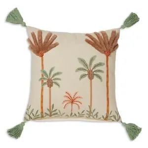 ROSELLI Palm Embroidered Decorative Pillow, 20 X 20