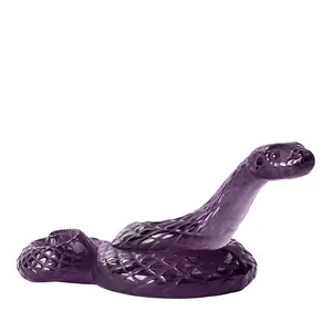 Lalique Snake Head Up Sculpture - Purple