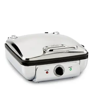 ALL-CLAD Gourmet Mechanical Stainless Steel Belgian Waffle Maker With Removable Plates - Silver