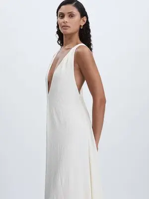 Significant Other Crinkle-satin Maxi Dress - Ivory