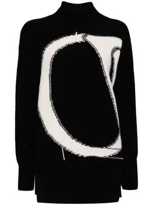 Off-White Maxi Logo Turtleneck Sweater - Black