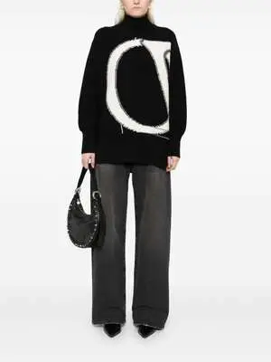 Off-White Maxi Logo Turtleneck Sweater - Black