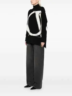 Off-White Maxi Logo Turtleneck Sweater - Black