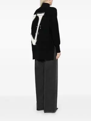 Off-White Maxi Logo Turtleneck Sweater - Black