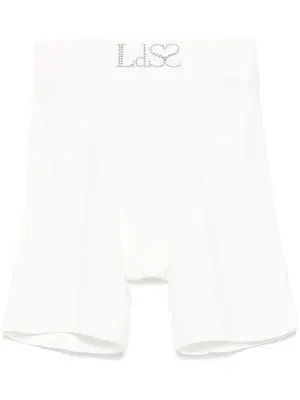 LUDOVIC DE SAINT SERNIN Studded Biker Shorts - White