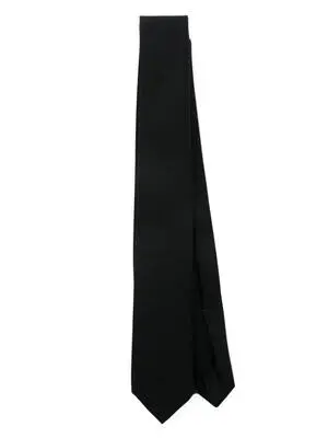 LARDINI Pointed-tip Tie - Black