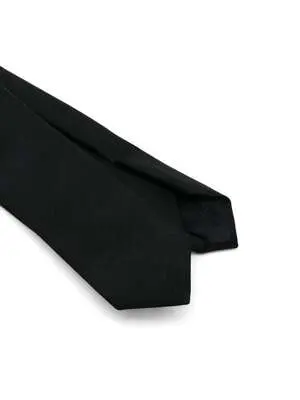 LARDINI Pointed-tip Tie - Black