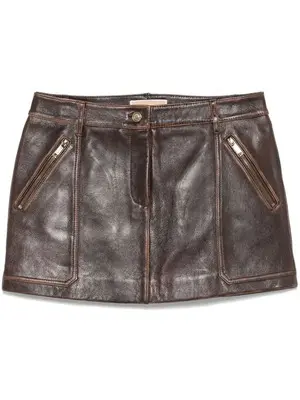 Michael Kors Leather Mini Skirt