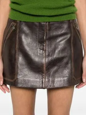 Michael Kors Leather Mini Skirt