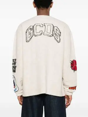 Gcds Patch-detailing Bouclé Sweater