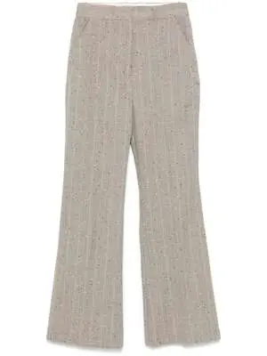 Mark Kenly Domino Tan Split-ankle Palazzo Trousers