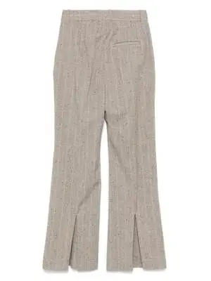 Mark Kenly Domino Tan Split-ankle Palazzo Trousers