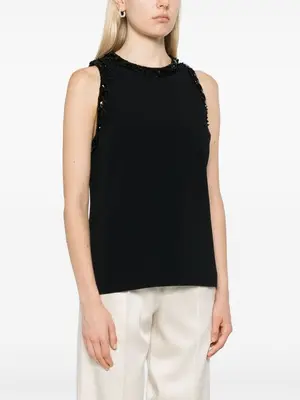 Elie Saab Embroidered Cady Top