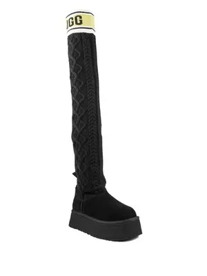 UGG Classic Sweater Letter Boots - Black