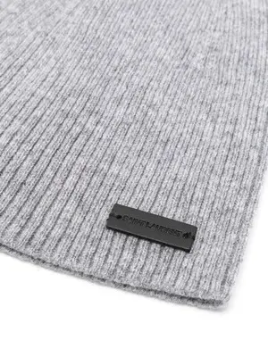 Saint Laurent Ribbed Beanie - Grey