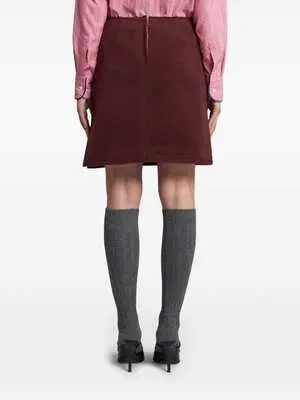 Etro Printed Metallic-effect Mini Skirt - Red