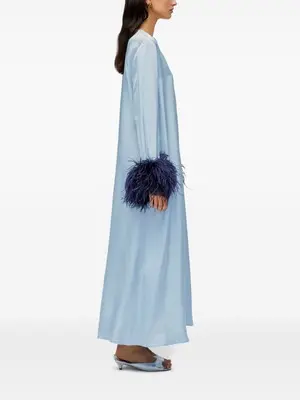 Sleeper Suzi Maxi Dress With Feathered Cuffs - Blue