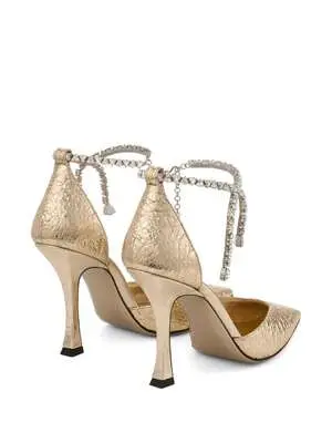 JIMMY CHOO Stevie 100mm Metallic Pumps - Gold