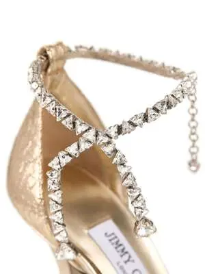 JIMMY CHOO Stevie 100mm Metallic Pumps - Gold