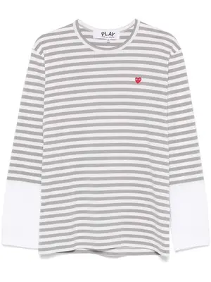 Play Comme Des Garcon Mini Heart-patch T-shirt - Grey