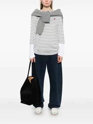 Play Comme Des Garcon Mini Heart-patch T-shirt - Grey