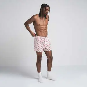 SKIMS Cotton Poplin Mens Boxer Analog Cherries Print